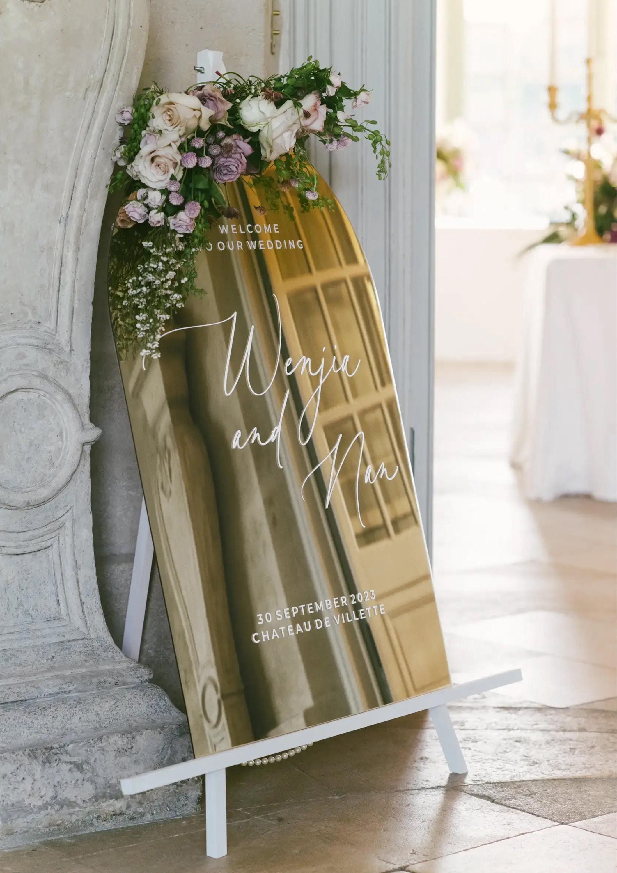Wedding Welcome Signs | Acrylic & Mirror | MoniquePaperArt